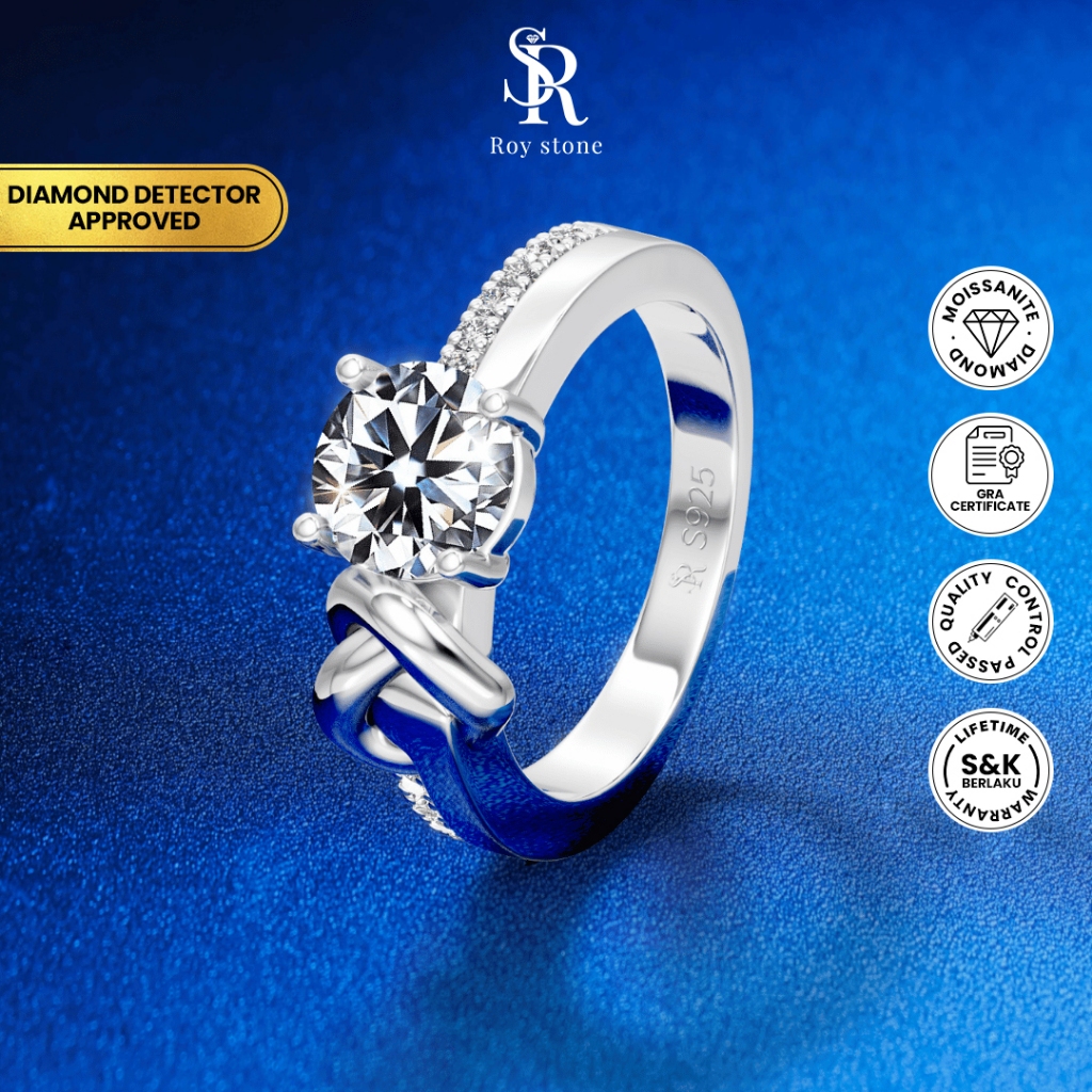 Jual RoyStone - Cincin Iris Ring Wanita Perhiasan Moissanite Sertifikat ...
