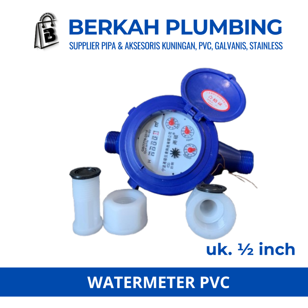 Jual Water Meter PVC ukuran 1/2 Inch | Meteran Air PDAM Plastik ...