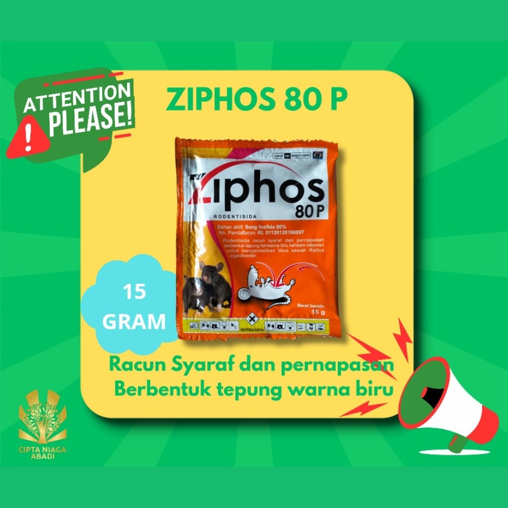 Jual Racun Tikus Rodentisida ZIPHOS 80P 15 gram | Shopee Indonesia