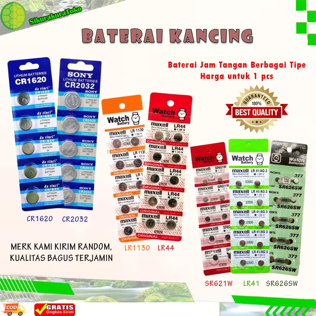 Jual (sko) Baterai 1620 Batre Kancing Semua Variasi Battery SR 626 ...