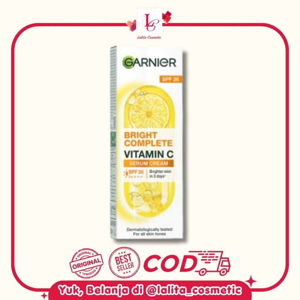 Jual Garnier Bright Complete Vitamin C Serum Cream SPF 36 - Tube 20ml | Shopee Indonesia