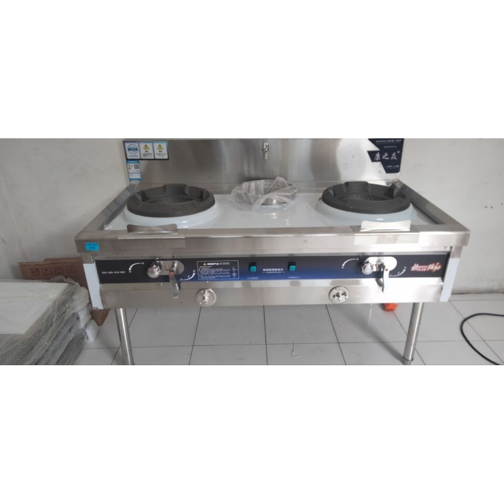 Jual Gas kwali range 2 burner + 1 soup ring, kompor kwali range dengan ...