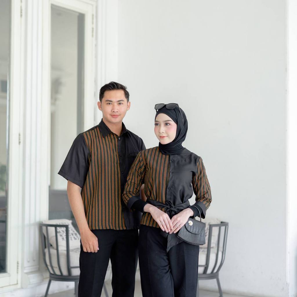 Jual Benang Raja Couple Batik Hem Dan Atasan Tenun Blangket Lurik ...