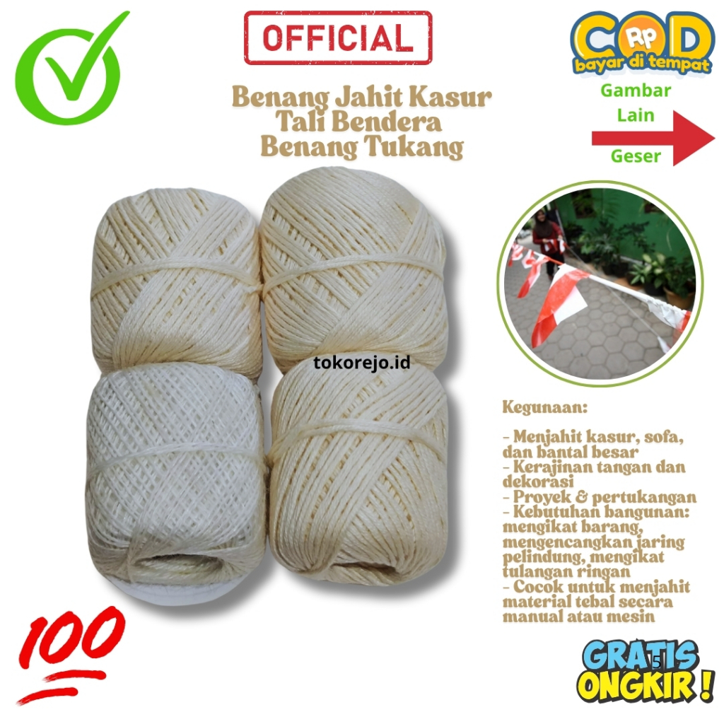 Jual Benang Kasur Super Isi 1 Pcs Benang Bangunan Benang Tali Rami ...