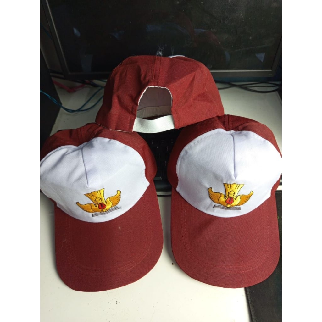 Jual glosiran topi sd merah putih,paket 1kd(20 pcs) | Shopee Indonesia