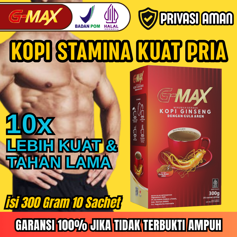 Jual G-max kopi Ginseng Extra Gula Aren Kopi Stamina Pria Membantu Menambah Durasi Bercinta ...