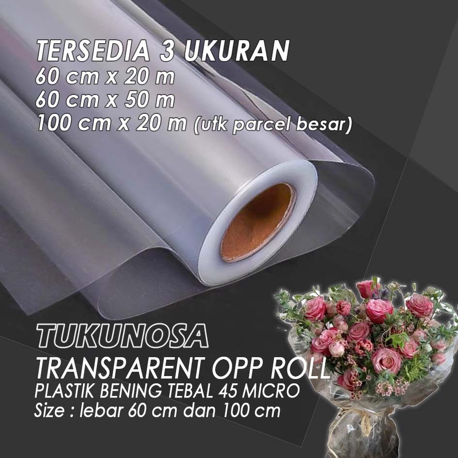 Jual PERROLL TRANSPARENT OPP 46 micro 60 cm x 20 m dan 50 m , 100 cm x ...