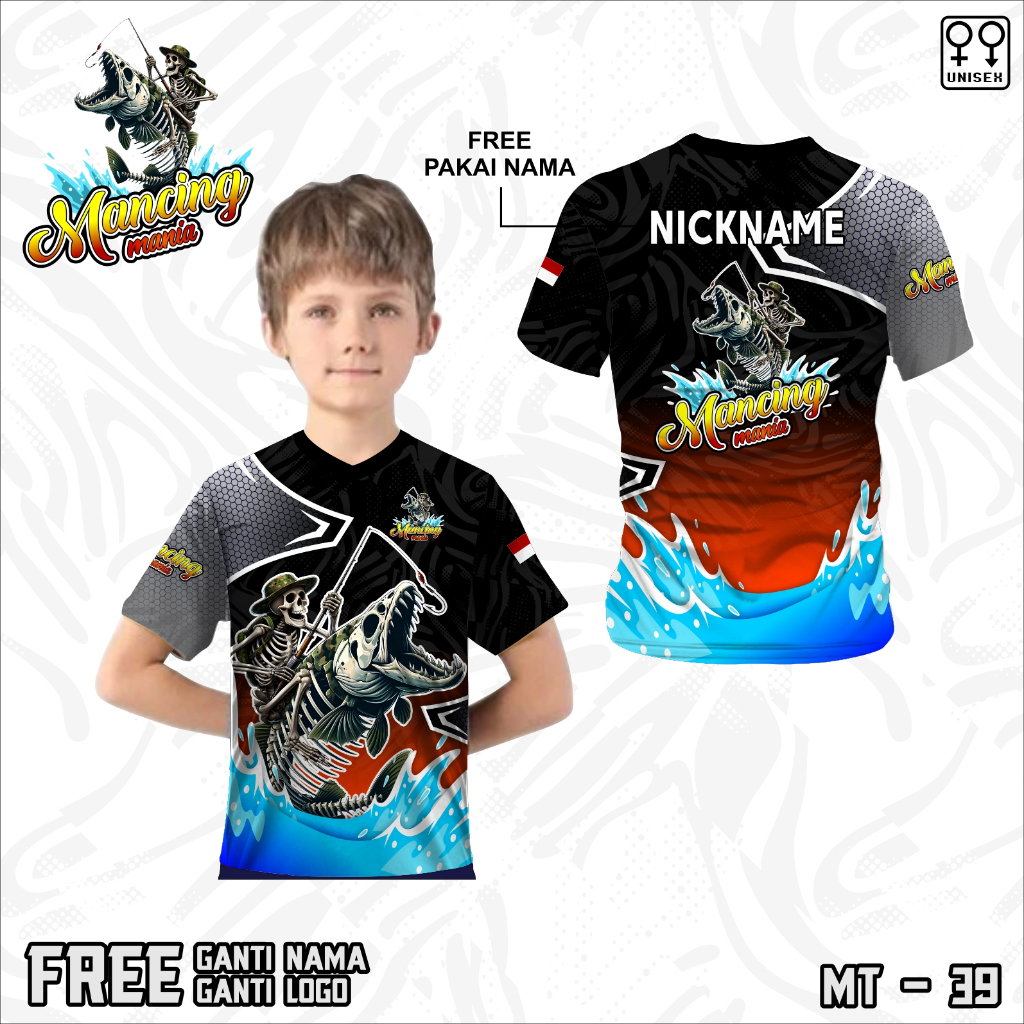 Jual Jersey mancing mania anak baju memancing kaos fishing bebas custom ...