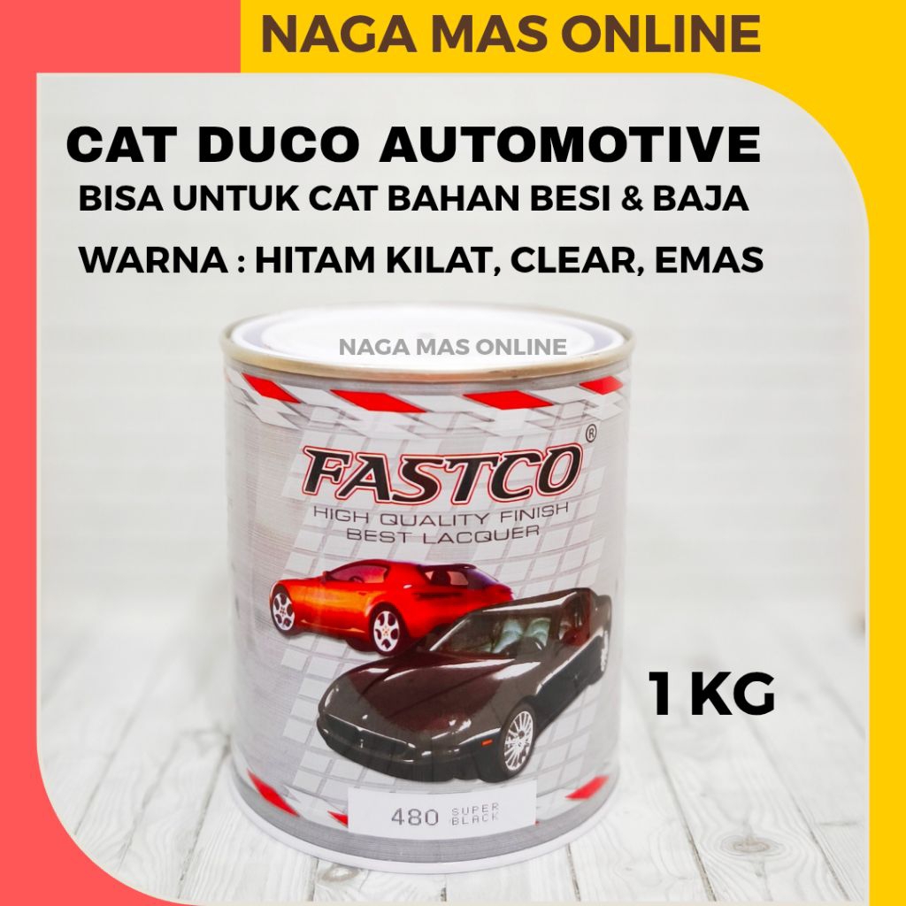Jual FASTCO CAT MOBIL 1 KG CAT DUCO OTOMOTIF KENDARAAN WARNA HITAM EMAS ...