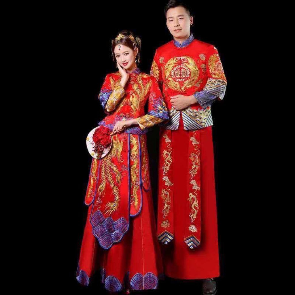 Jual (Ready) Gaun pengantin china motif merak phoenix naga / baju ...