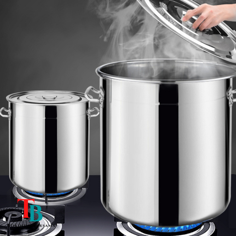 Jual Panci Dandang Stainless Steel Tebal Jumbo Panci Bakso Stockpot ...