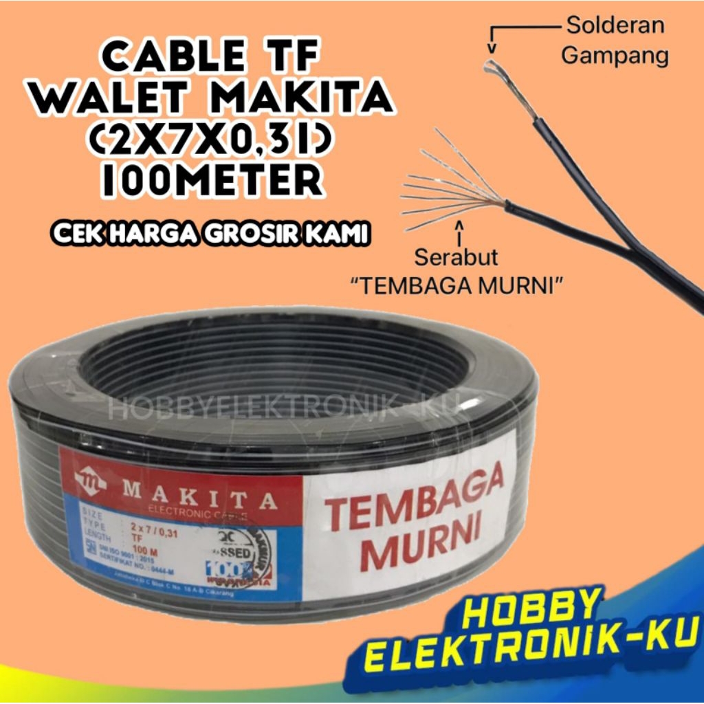 Jual CABLE TF KABEL TWINFLAT WALET MAKITA (2X7X0,31) 100M | Shopee ...