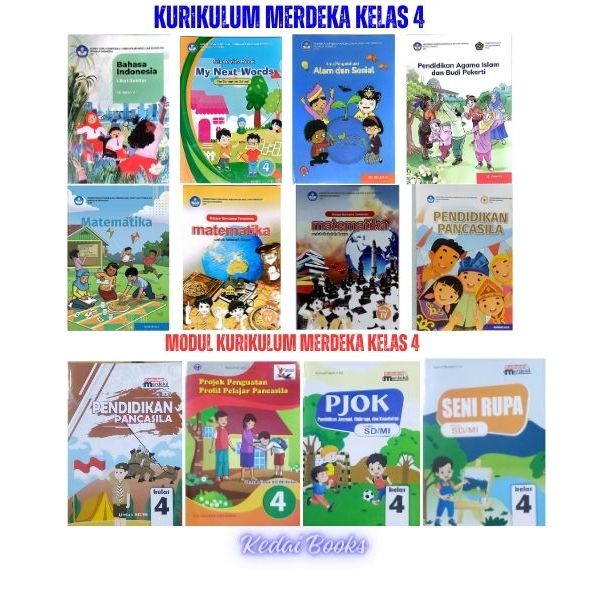 Jual Buku Kelas 4 Bhs Indonesia Inggris MTK vol 1 & 2 Revisi Agama Islam Pancasila IPAS ...