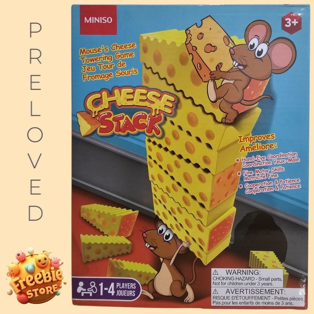 Jual Mainan Balok Miniso Cheese Stack Family Game - Preloved | Shopee ...