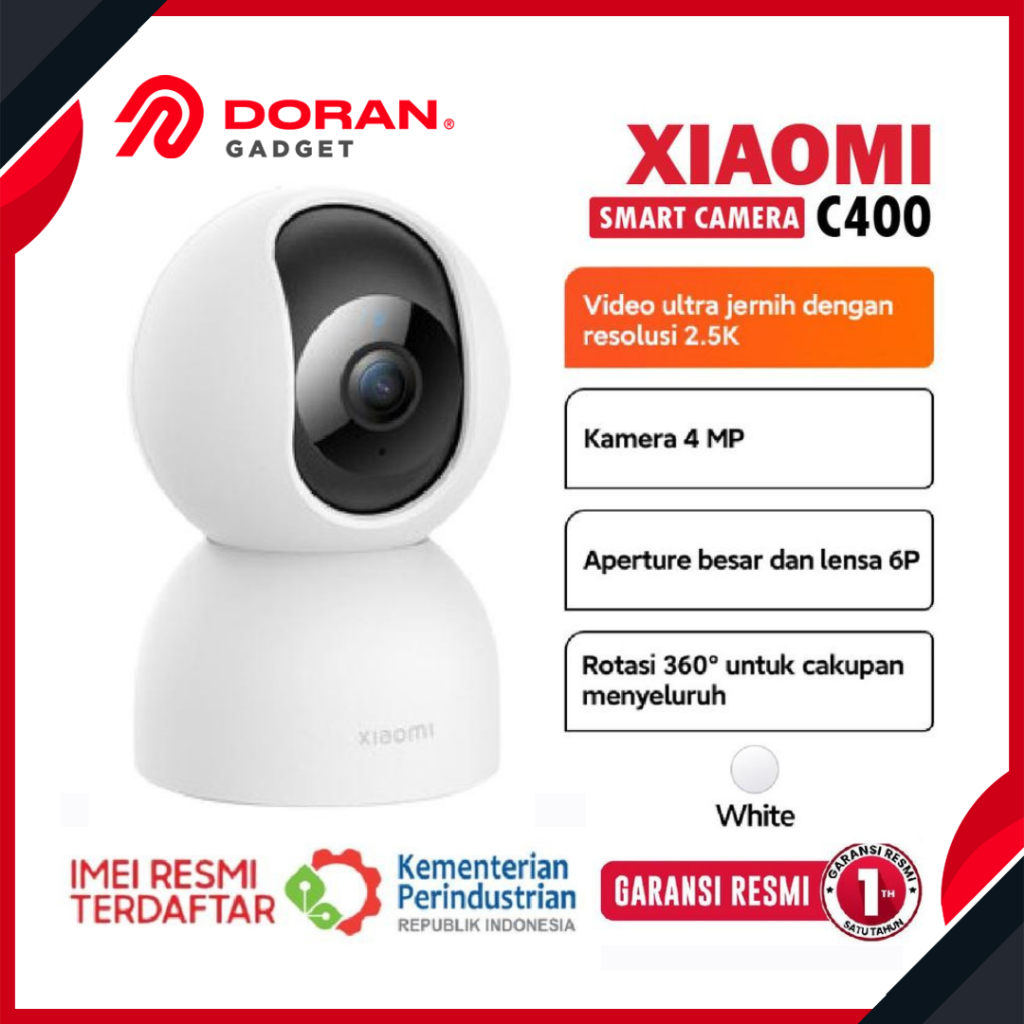 Jual XIAOMI Smart Camera CCTV C400 4MP Rotasi 360° AI Human Detection ...