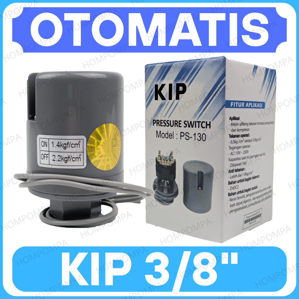 Jual OTOMATIS PRESSURE SWITCH 3/8" KIP PS-130 Lubang Besar - SPAREPART ...