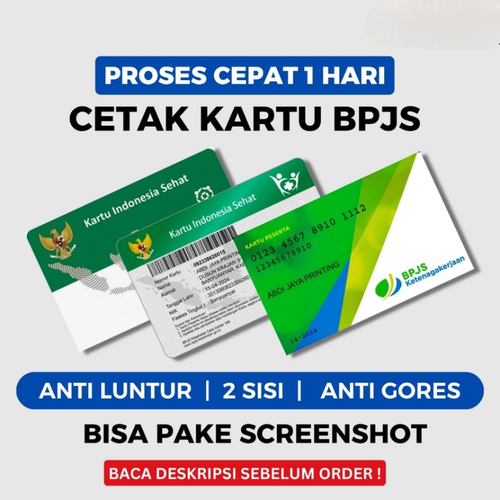 Jual Cetak idcard BPJS kesehatan/Tenaga Kerja | Shopee Indonesia