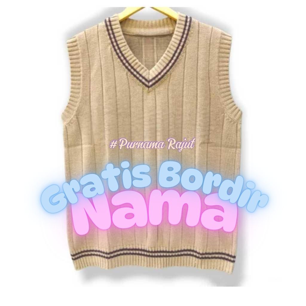 Jual rompi rajut vest kanit salur - baju wanita - rajut premium ...