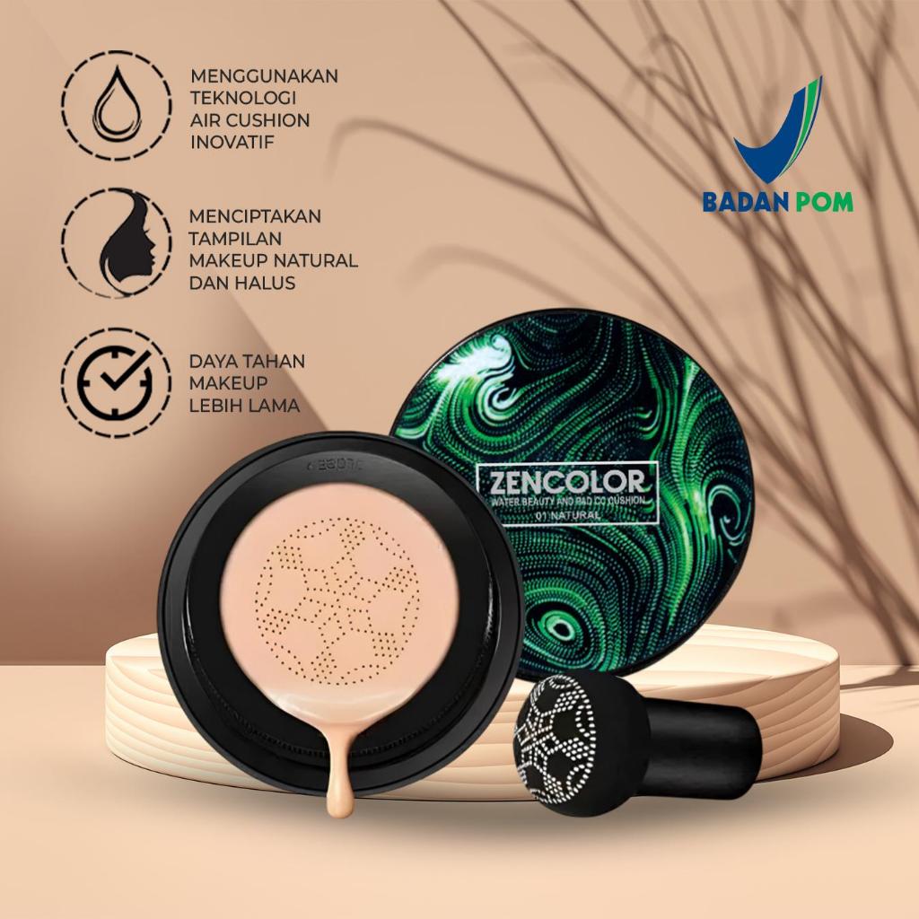 Jual [BPOM] ZENCOLOR Mushroom Air Cushion BB Cream Foundation Waterproff And Long Lasting ...