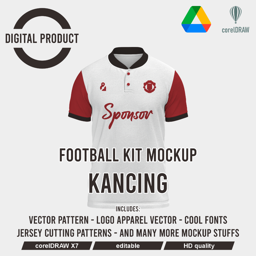 Jual mockup jersey coreldraw - kancing | Shopee Indonesia