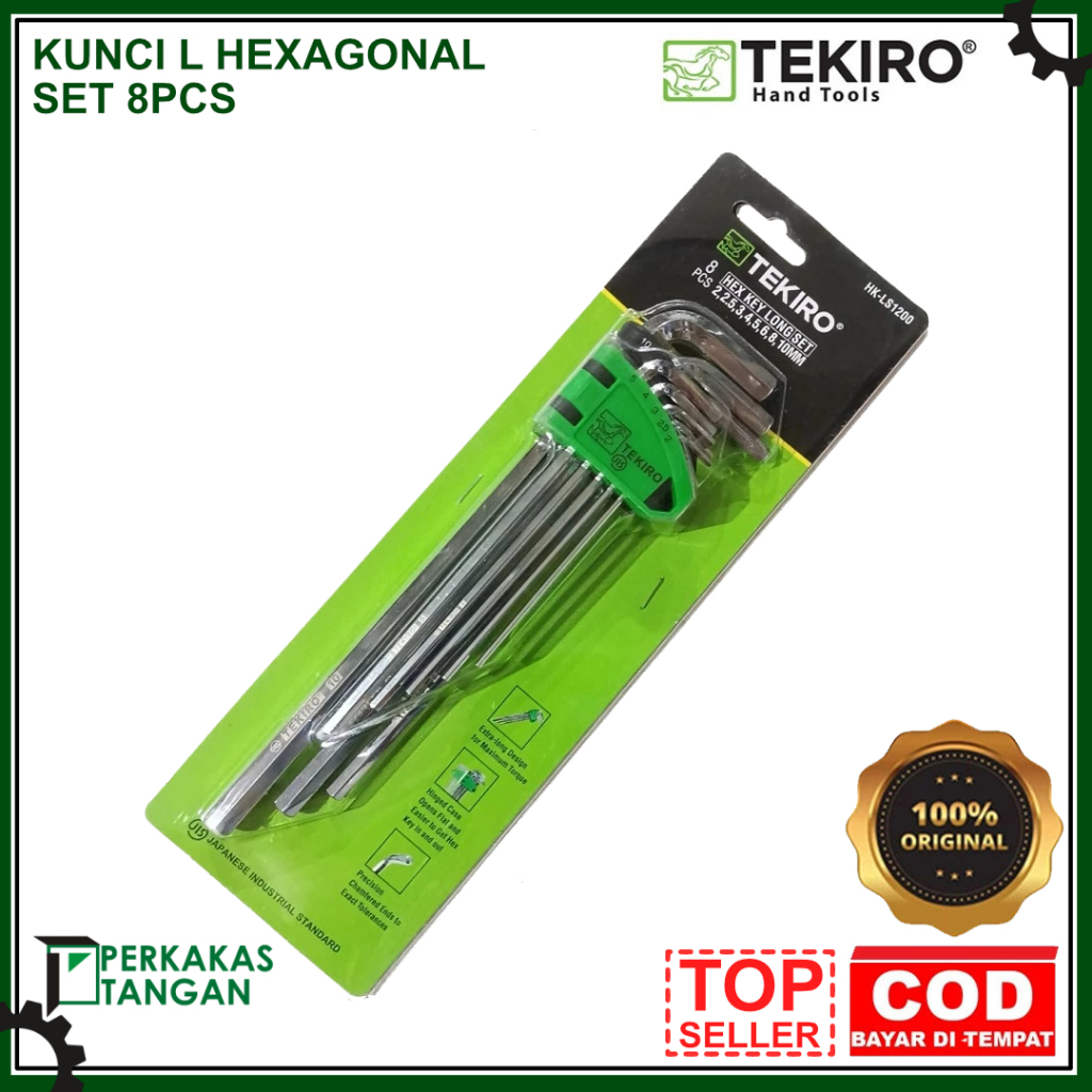 Jual Kunci L Panjang Set Tekiro 8 Pcs (2–10 mm) – Hex Key Long Allen ...