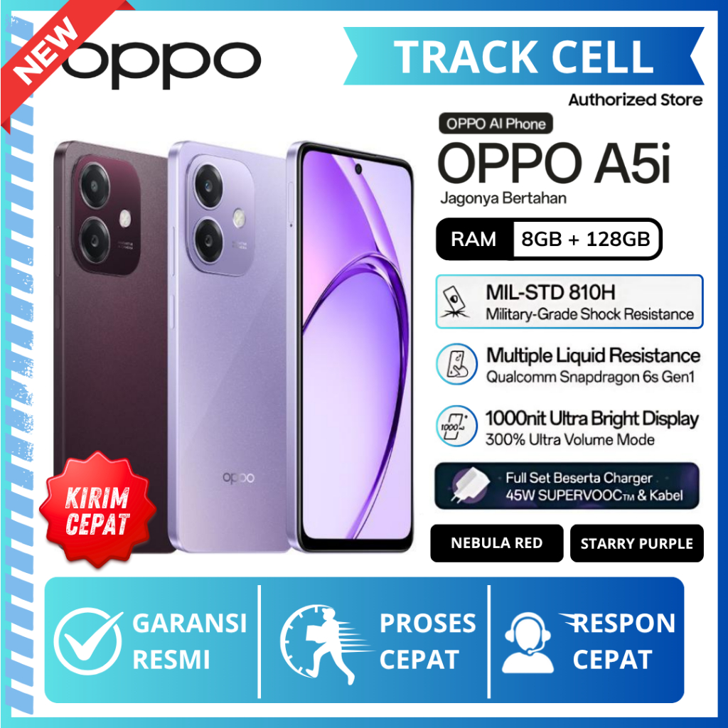 Jual Oppo A5i 4GB+4GB/128GB Snapdragon 6s Gen 1 45W HP Oppo Terbaru ...