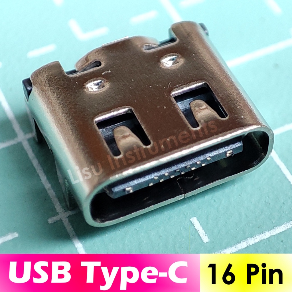 Jual Female 16P Type-C SMD USB Connector Socket USB-C USB-TYPE-C-019 16 Pin | Shopee Indonesia