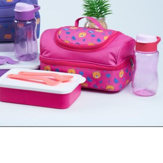 Jual LUNCHBOX TAS SET OF 4 PCS FREE SENDOK GARPU / LUNCHBOX KOTAK BEKAL MAKAN DAN BOTOL MINUM ...