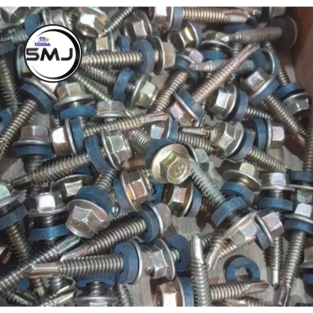 Jual Baut Roofing 12x30 12x50 12x60 12x70 12x100 Mata Roofing 8mm Skrup ...