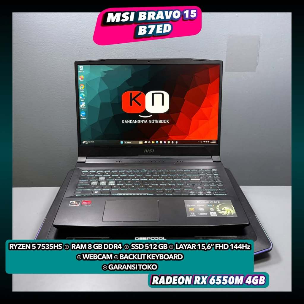 Jual Msi Bravo 15 B7ED Ryzen 5 7535HS RX6550M 4GB Ram8GB Ssd512GB 15 ...