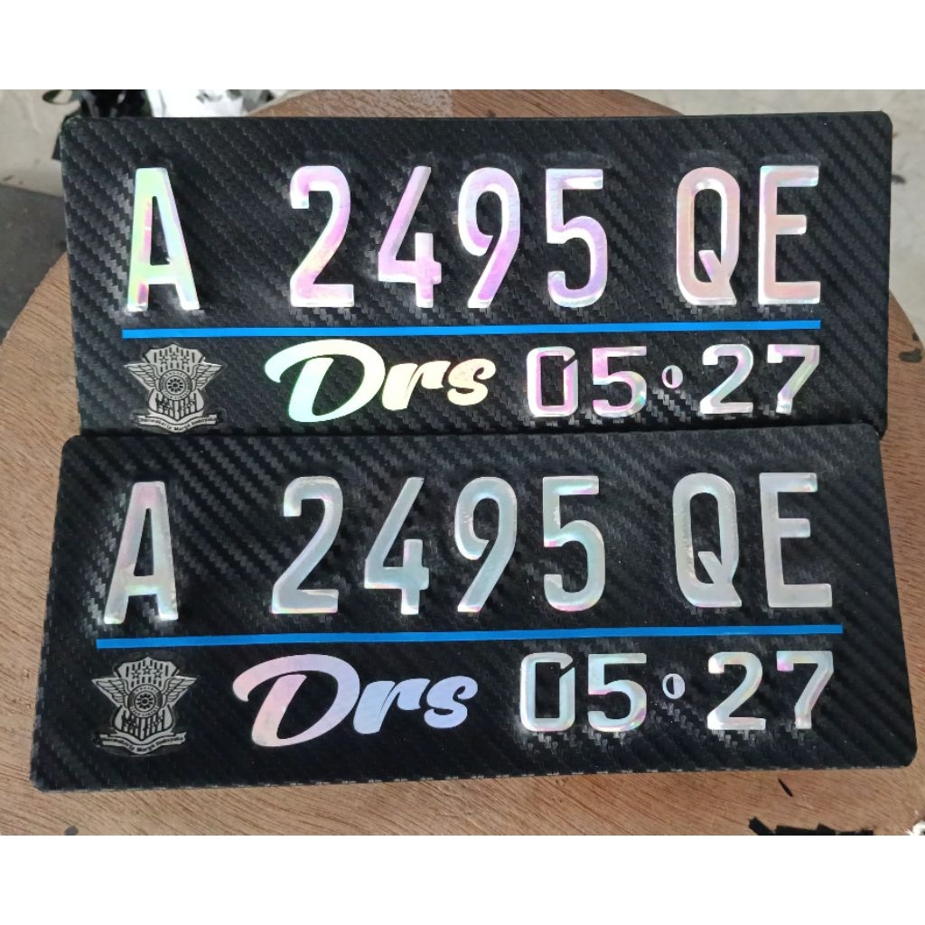 Jual PLAT MOTOR CUSTOM MOTIF FONT BARU KARBON HOLOGRAM WARNA HITAM BAUT ...