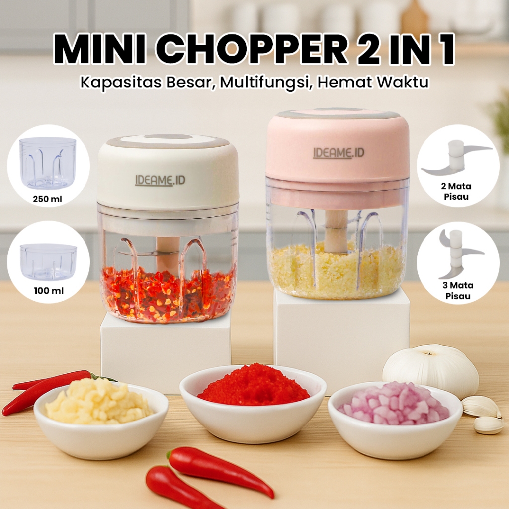 Jual Nexxio Mini Chopper Blender Electric Wireless/ Usb Food Processor ...