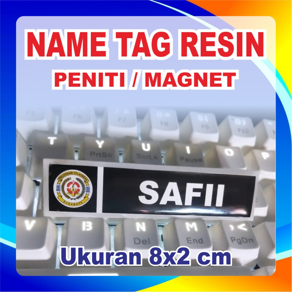 Jual Name Tag / Nama Dada Bahan Akrilik Lapis Resin Ukuran 8x2 | Shopee ...