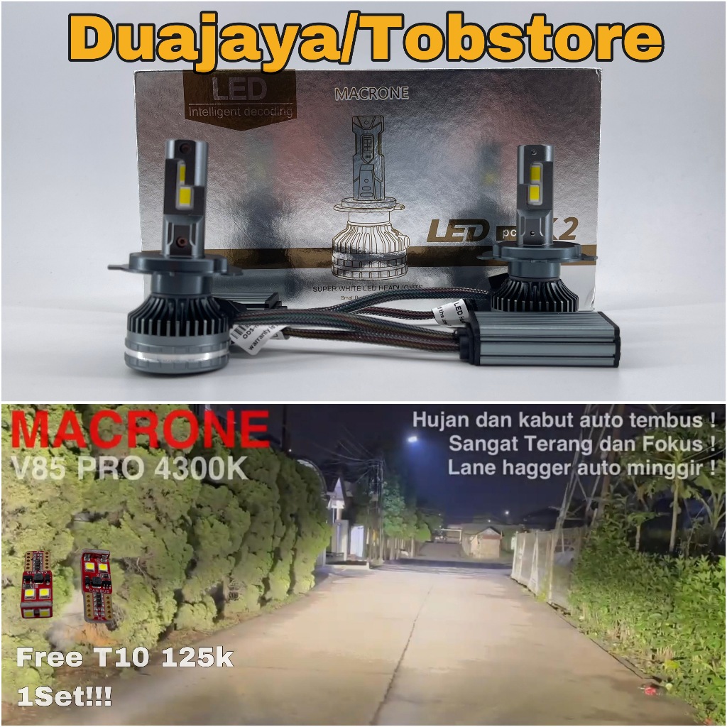 Jual LAMPU LED HEADLAMP HEADLIGHT BRIO NON RS MACRONE V85 PRO 4300K WARMWHITE GRADE A+ PNP ...
