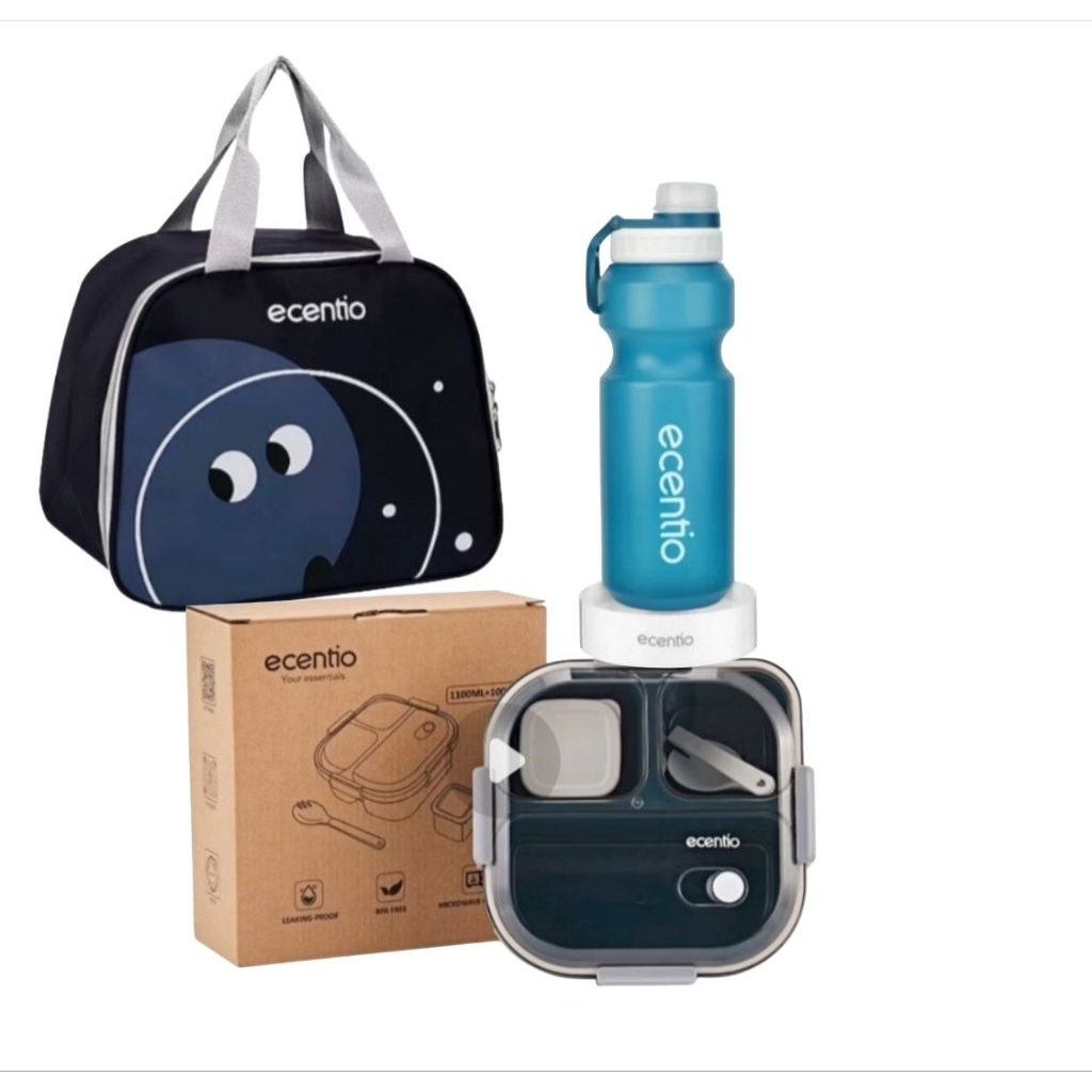 Jual Ecentio lunch box Kotak makan tempat makan + Botol Minum Tempat ...