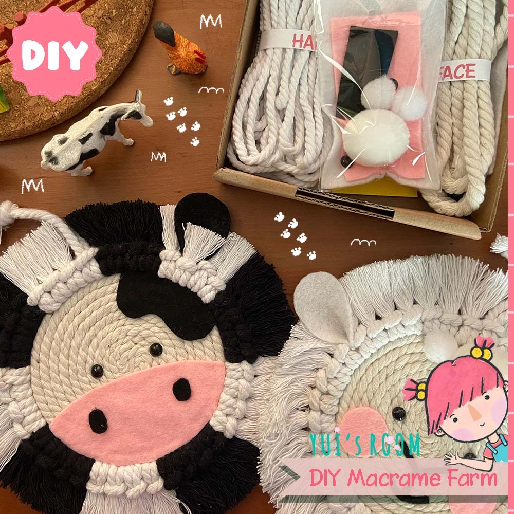 Jual DIY Kit Set Macrame Farm Animals | Cow / Sheep / Bunny / Pig ...