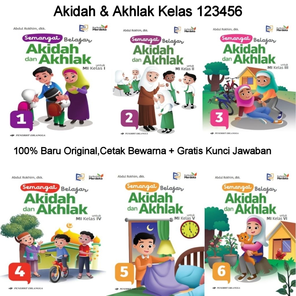 Jual Buku Semangat Belajar Akidah & Ahlak Kelas 1 2 3 4 5 6 SD / MI Kurikulum Merdeka Erlangga ...