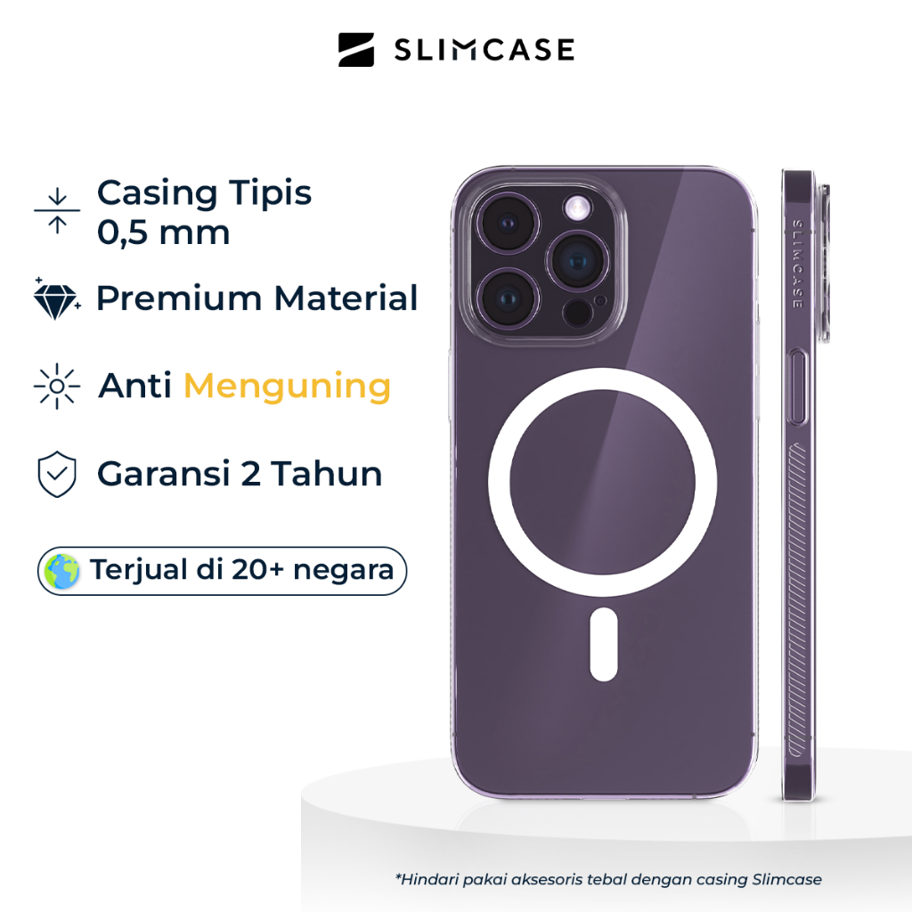Jual Casing iPhone 14 Series Slimcase Unique - 0.5 mm, Elegan, Tidak Menguning & Anti-Slip Grip ...