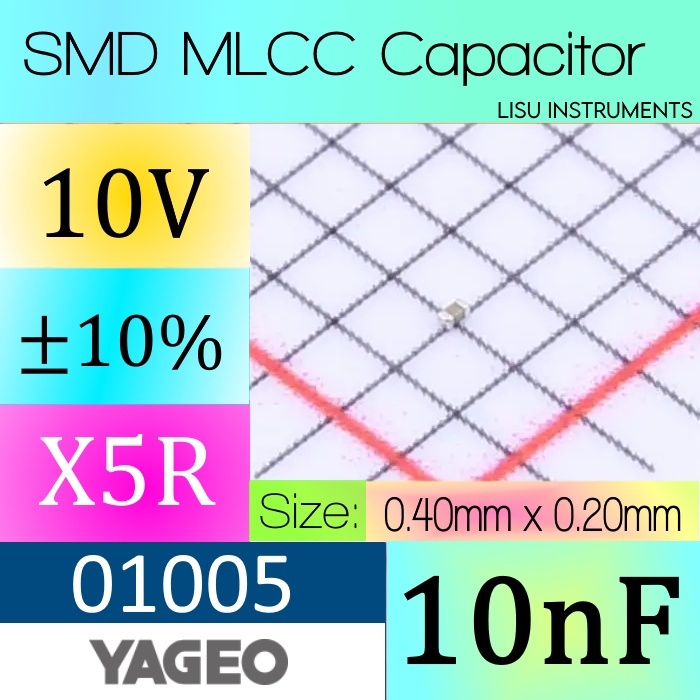Jual 10nF 10V X5R ±10% 01005 SMD MLCC Capacitor YAGEO CC0100KRX5R6BB103 ...