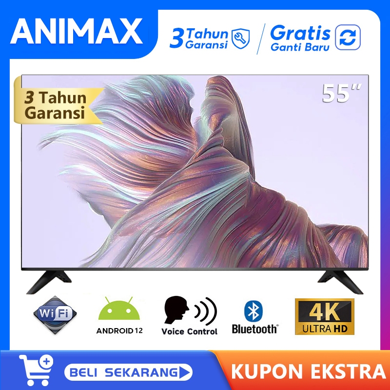 Jual Animax TV Android 50/55/65 inch TV Smart Digital 4K UHD Smart TV LED- Dolby Audio - Android ...