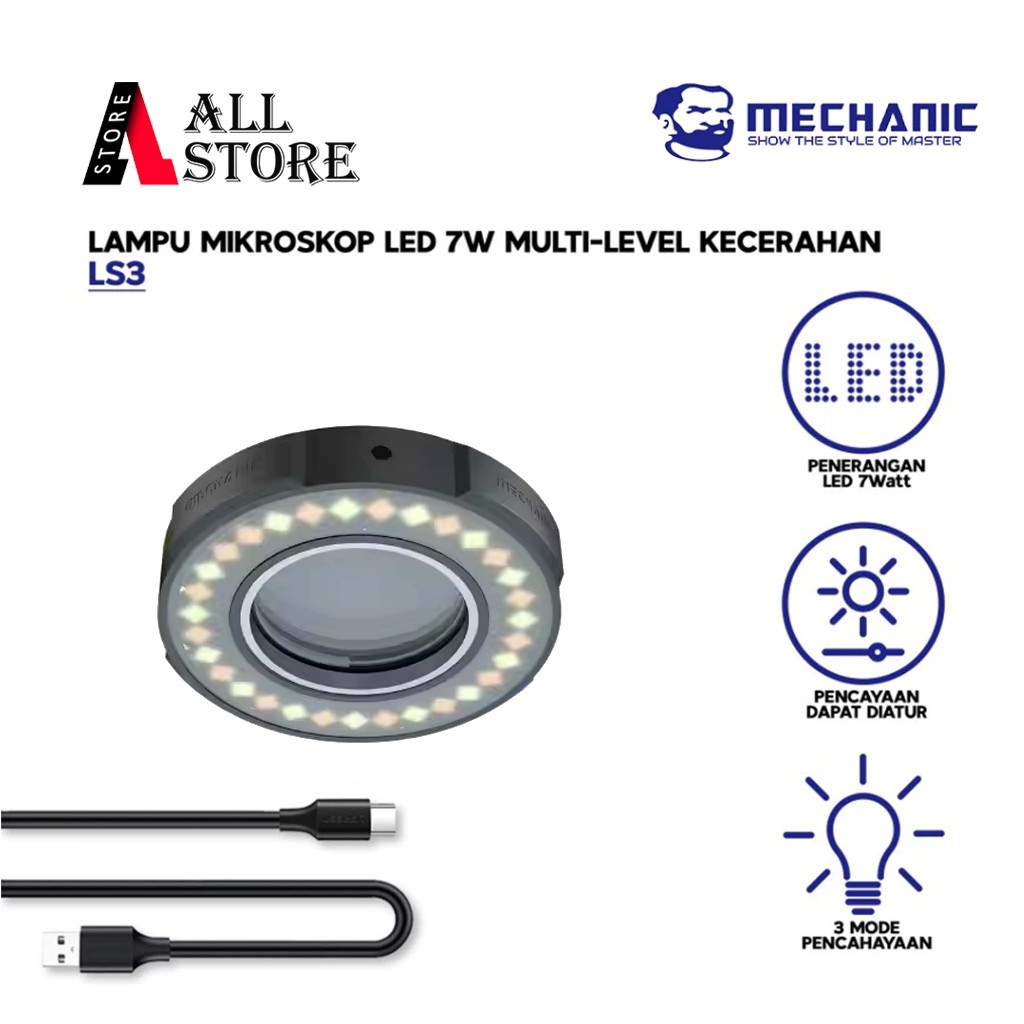 Jual Mechanic LS3 Lampu Mikroskop LED 7W Multi-Level Kecerahan Original ...