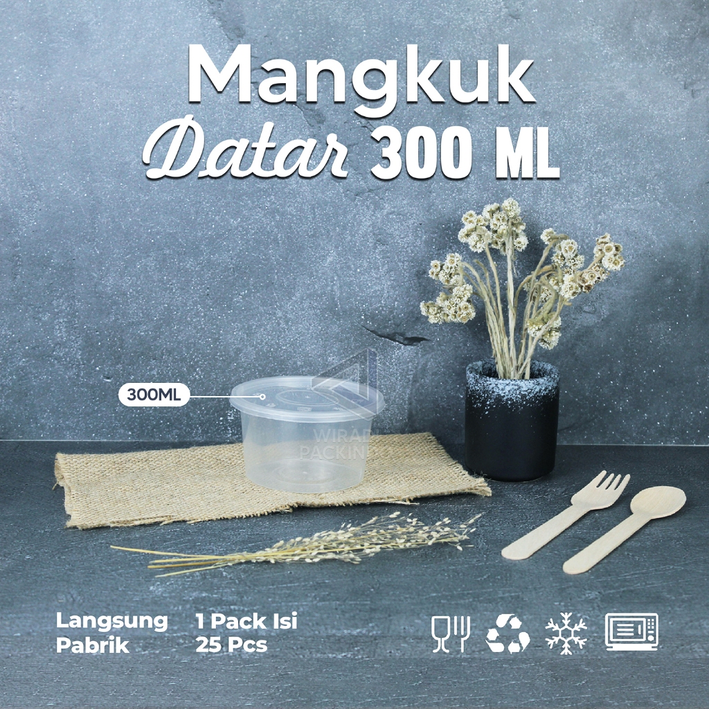 Jual Kotak Makan Plastik / Thinwall / Food Container - Bulat 300ml ...
