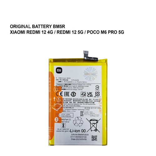 Jual ORIGINAL BATERAI REDMI 12 4G/POCO M6 PRO 5G (BM5R) | Shopee Indonesia