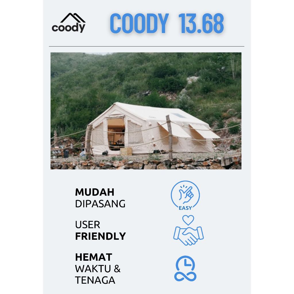 Jual Coody 13.68 Pro Inflatable Tent || Premium Luxury Glamping Estetik Tenda Angin | Shopee ...
