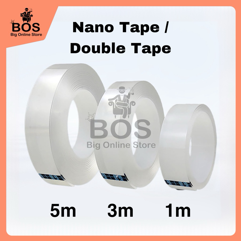 Jual BOS - Nano Tape / Double Tape Transparan Ukuran 1M 3M 5M / Isolasi ...