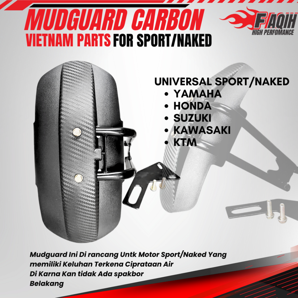 Jual MudGuard Carbon R15 Xabre R25 NVL CB150R CBR150 Ninja 150 Ninja250 ...