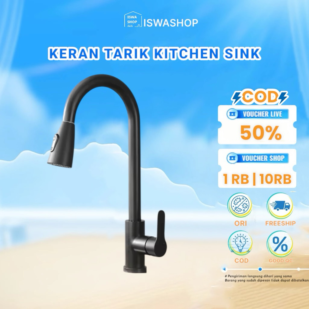 Jual Keran Dapur Cuci Piring Fleksibel Tarik Kran Air Sink Flexible ...