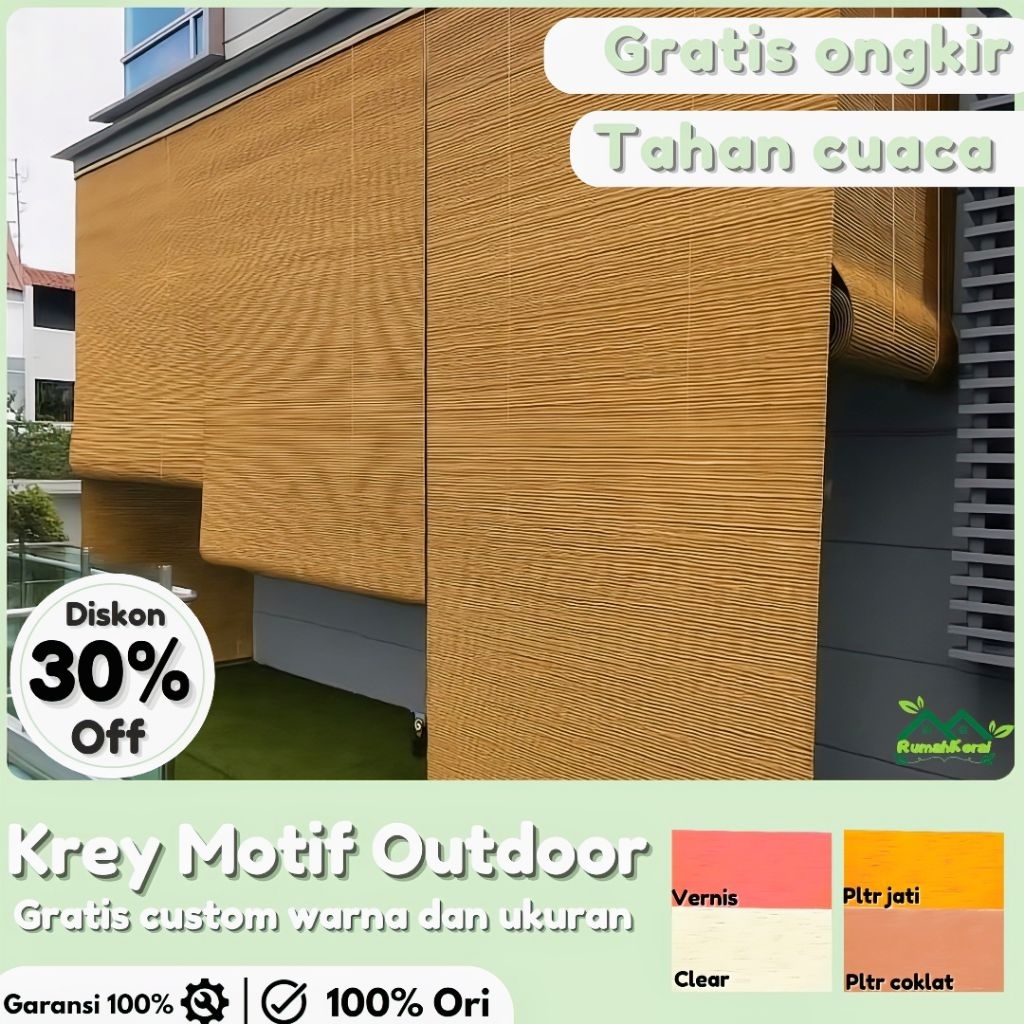 Jual Krey Tirai Bambu Sawit 2mx2m Untuk Outdoor & Indoor Anyaman Rapi ...