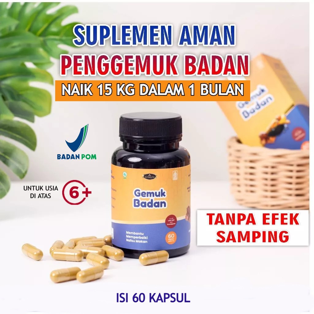 Jual Obat Gemuk Badan Permanen 12kg Seminggu Penggemuk Badan BPOM ...