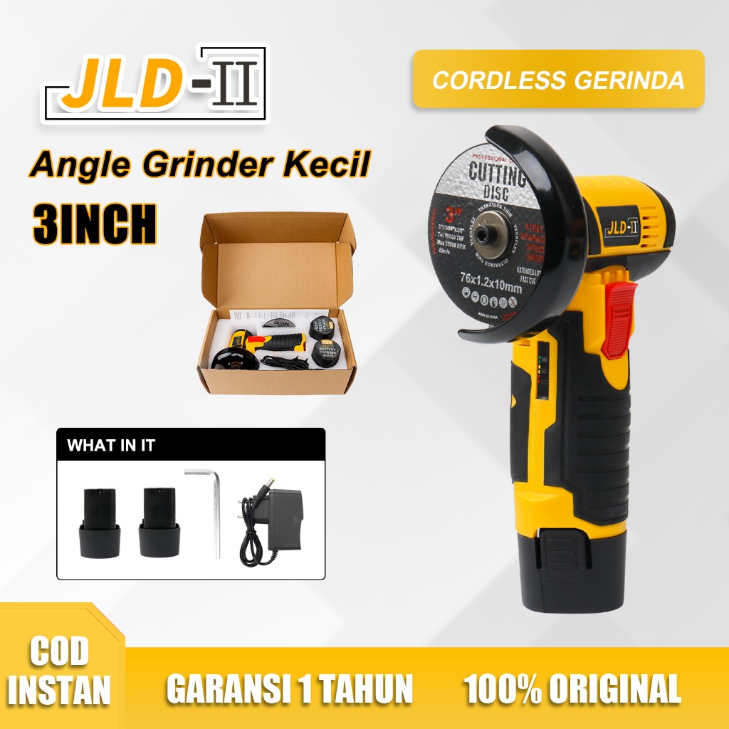 Jual JLD-II Gerinda Mini 15Vf Cordless Angle Grinder Kecil Portable ...